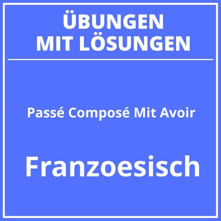 Passé Composé Übungen Mit Lösungen PDF